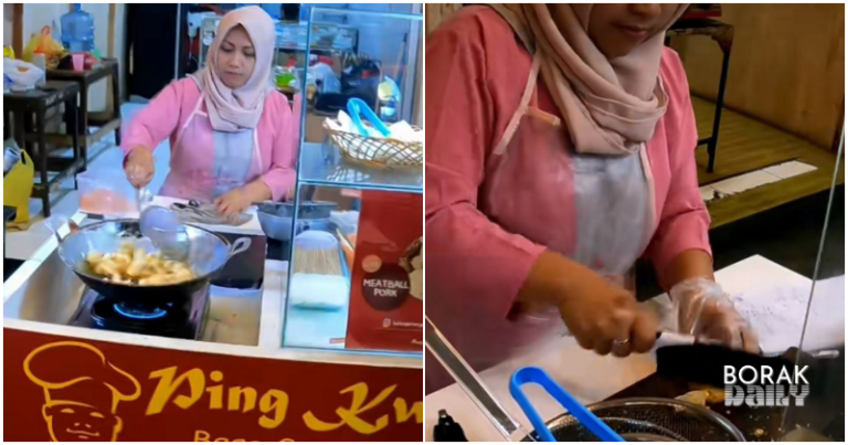 Netizen Runsing, Peniaga Bertudung Tapi Jual Bakso Babi- "Betul Ke Muslim?"