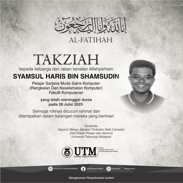 Jawatankuasa Khas Ditubuhkan Siasat Semula Kes Pelatih PALAPES UTM